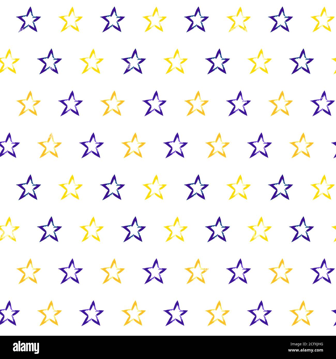 Seamless pattern with hand drawn stars. Repeating texture with doodle ...
