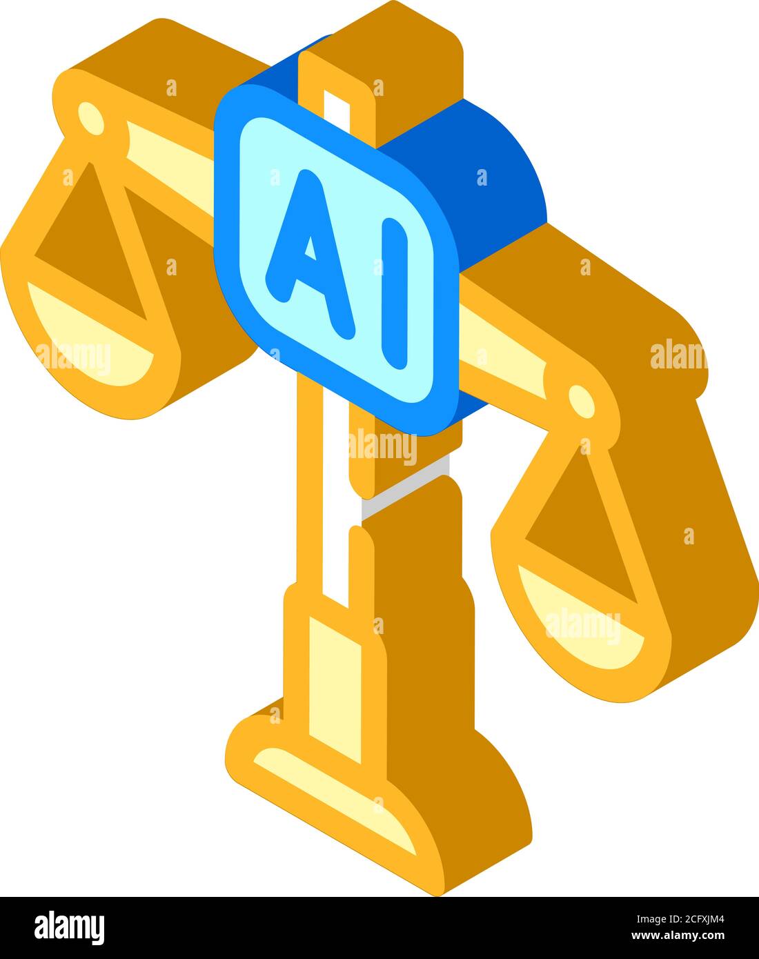 scales artificial intelligence isometric icon vector illustration Stock ...