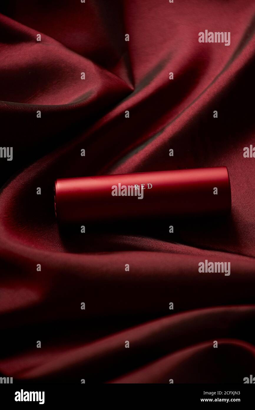 Monochrome red still life ideas Stock Photo - Alamy