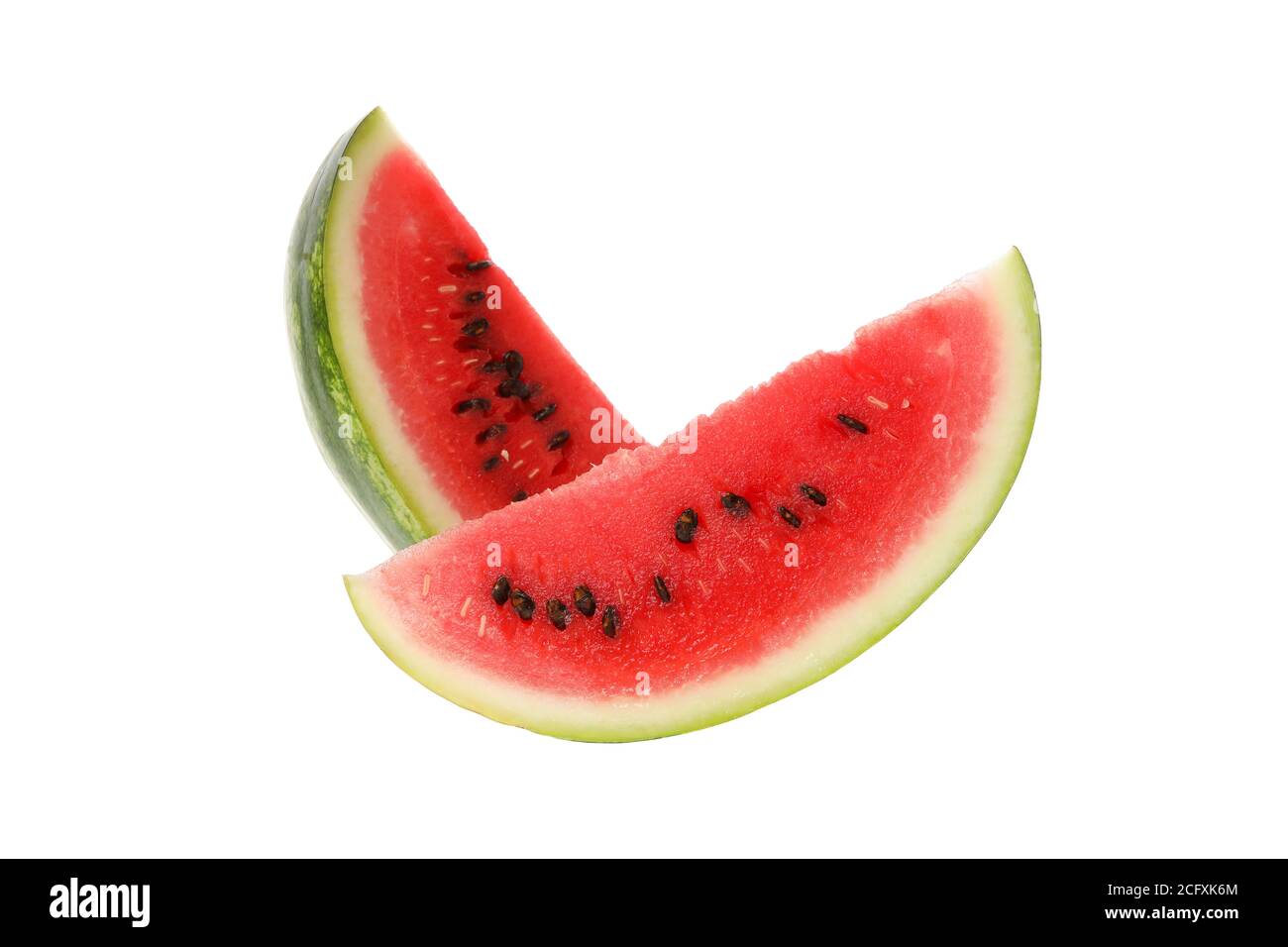 Fresh watermelon slices isolated on white background. Summer fruit ...