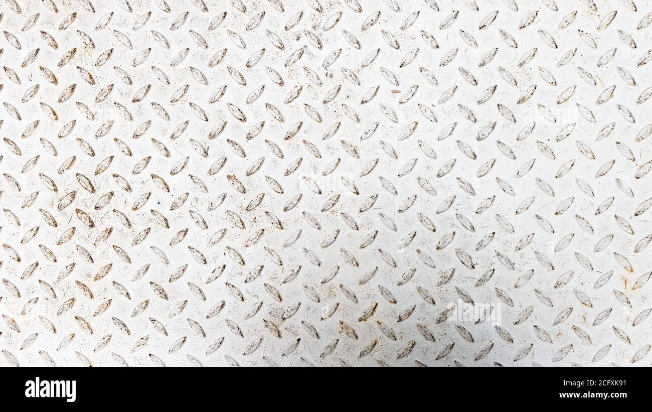 White steel sheet with embossed diamond pattern, used for floors and ...