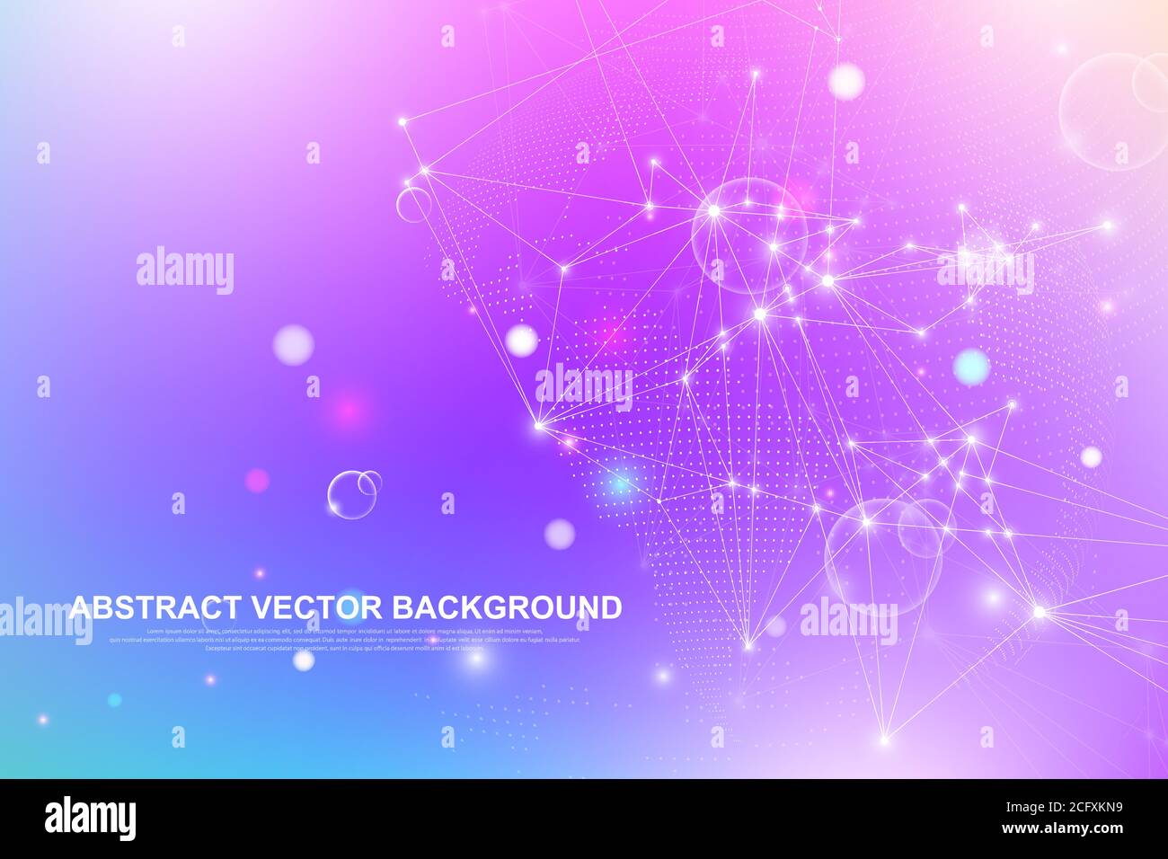 Abstract digital network connection structure on blue background ...