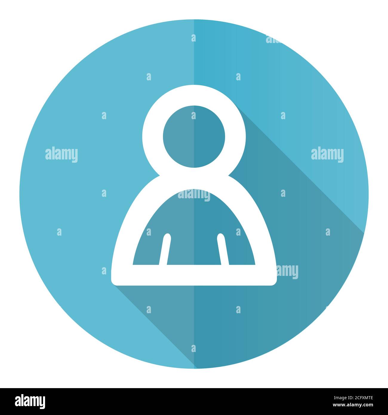 Person vector icon, human, man flat design blue round web button ...