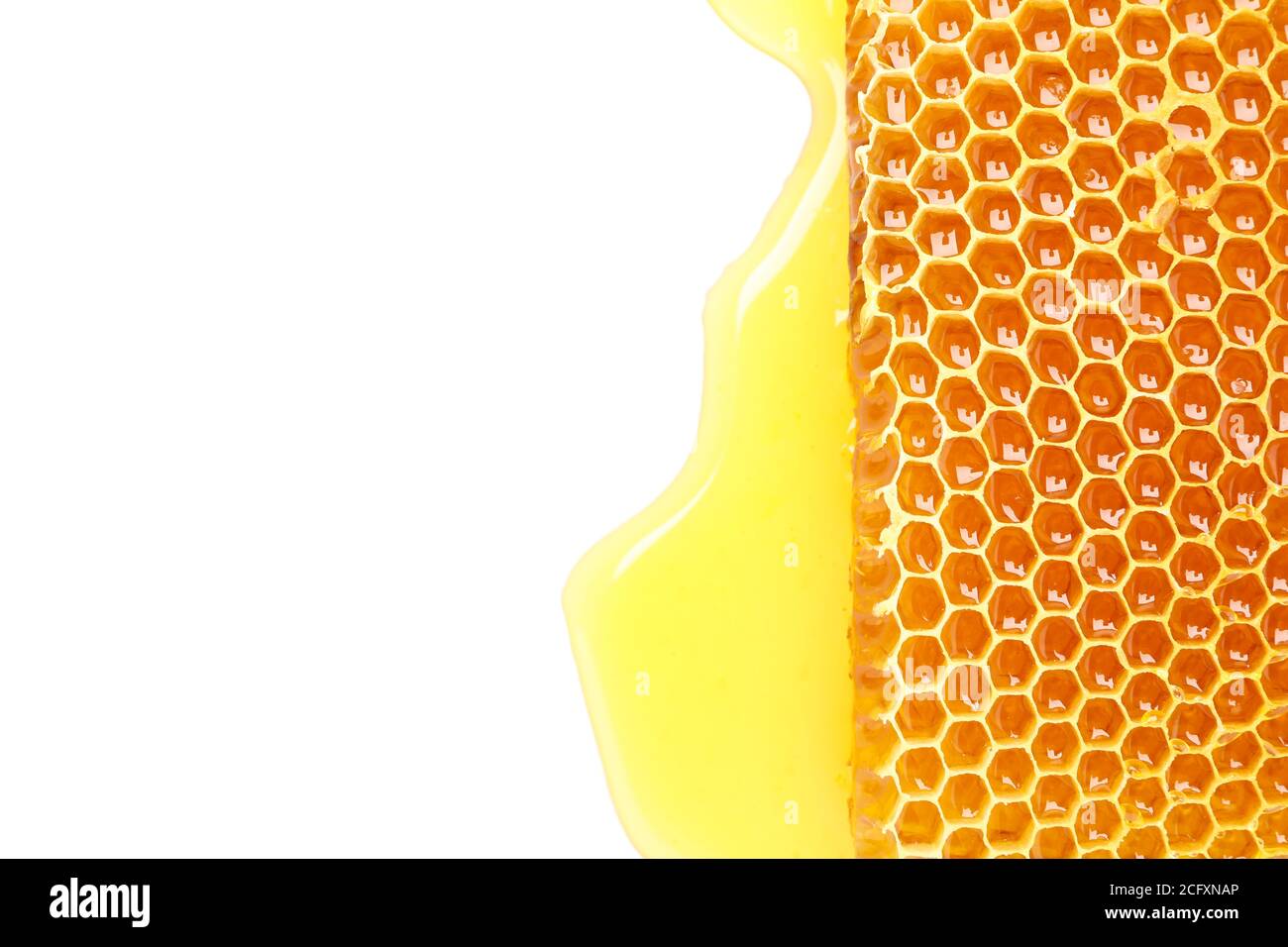 Fresh honeycomb isolated on white background, top view Stock Photo - Alamy