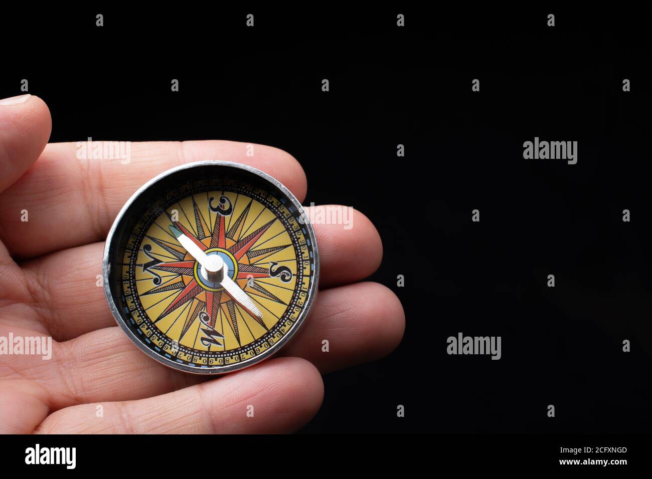 Old compass in hand hi-res stock photography and images - Alamy