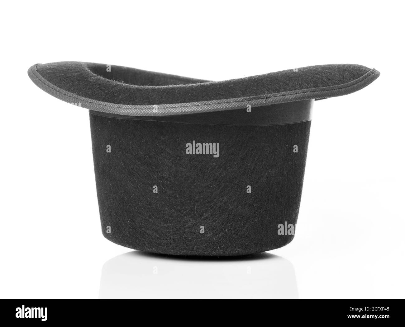 Black hat upside down isolated on white Stock Photo - Alamy