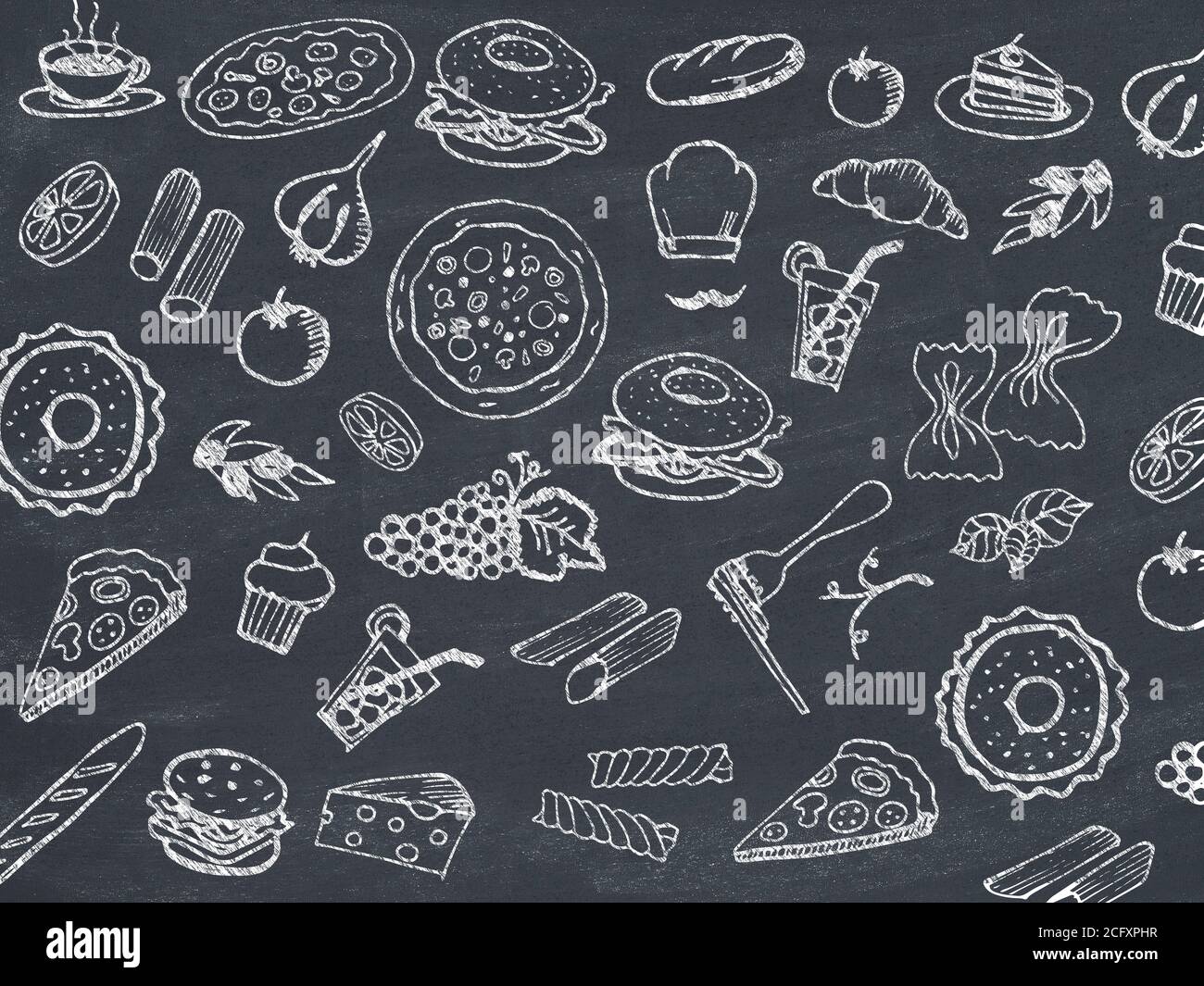 Chalk drawing food hi-res stock photography and images - Alamy