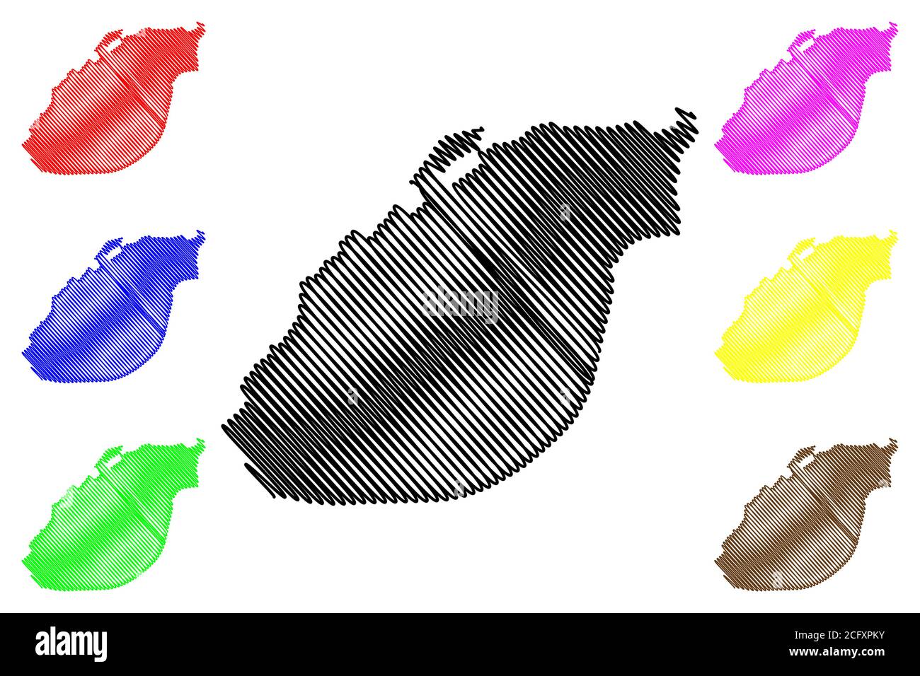 Kuwait City (State of Kuwait, Al Asimah Governorate) map vector ...