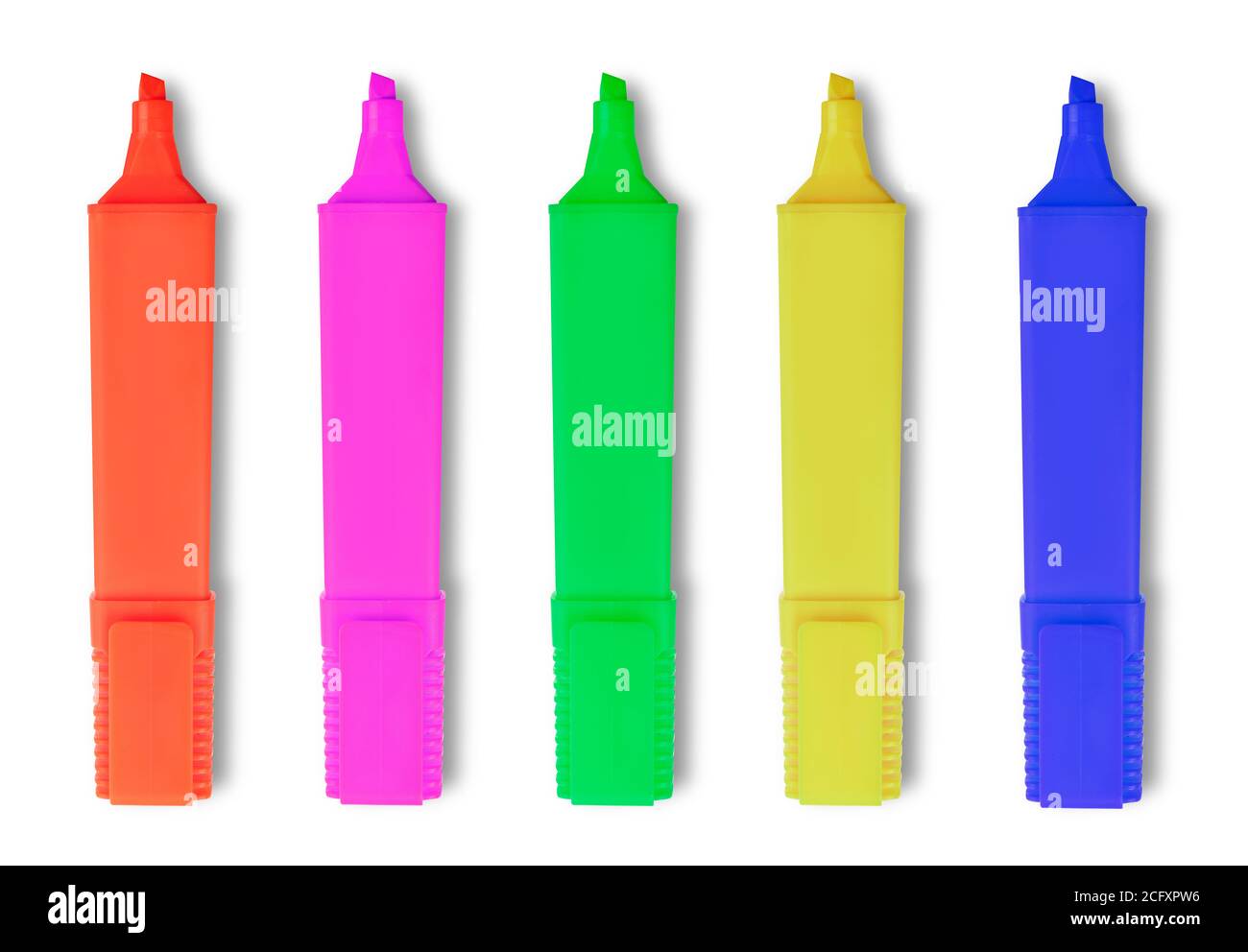Multi-colored markers isolated on white Stock Photo - Alamy
