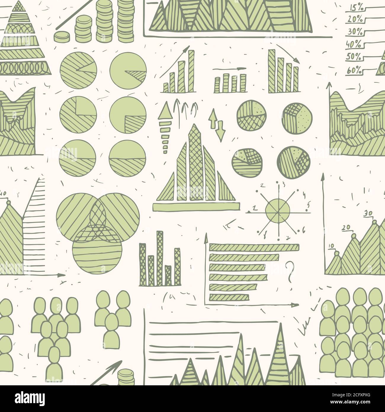 Doodle Diagrams, Graphs and Charts seamless vector pattern Stock Vector ...