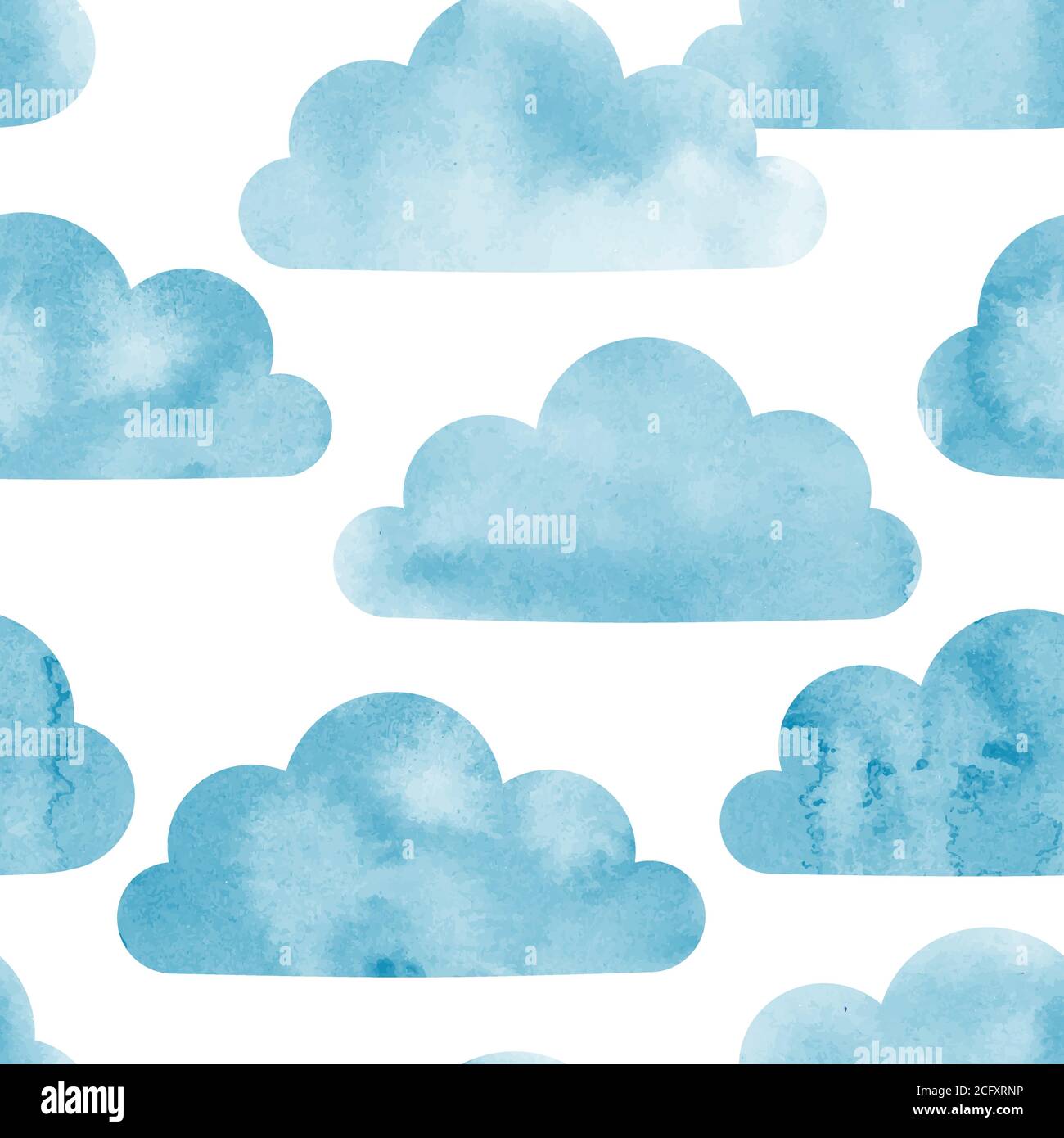 Watercolor clouds seamless pattern. Vector background Stock Vector ...