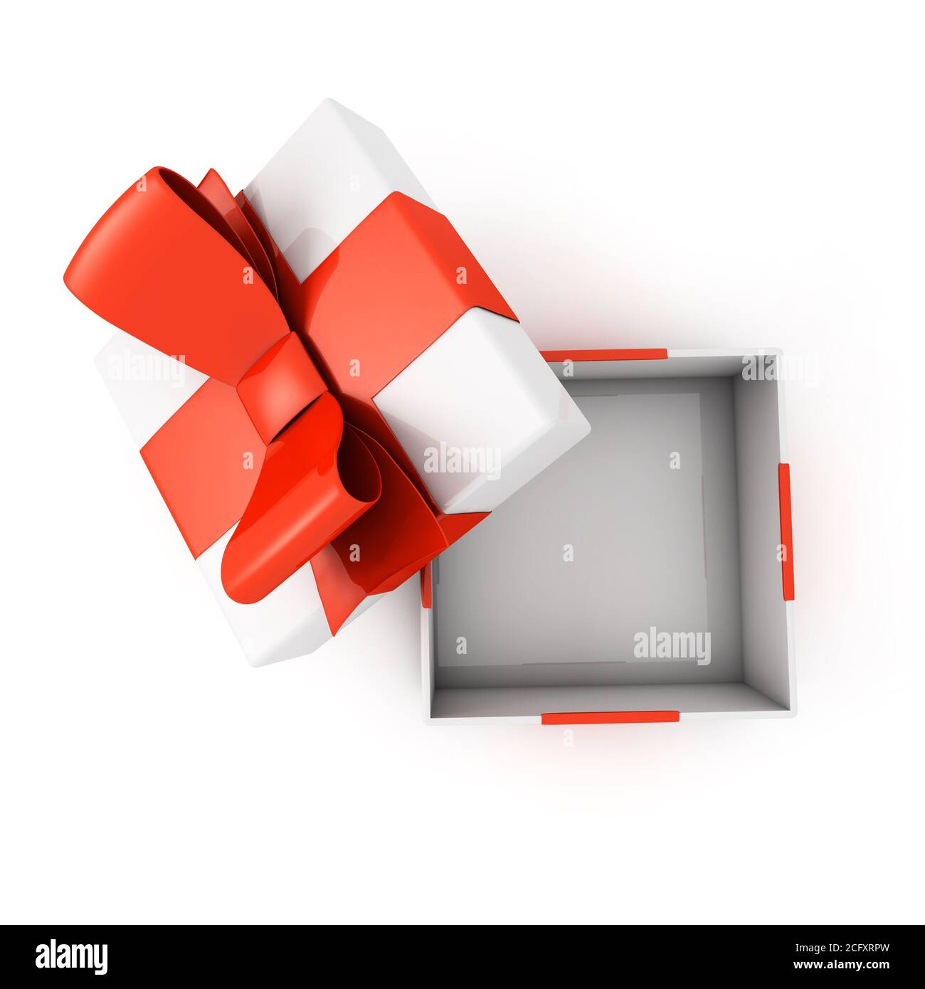 Open present box isolated on white Stock Photo - Alamy