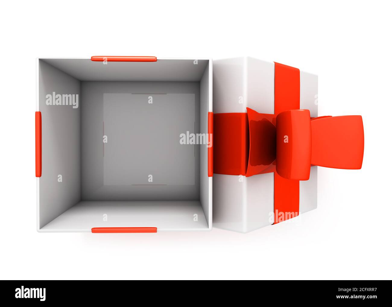 Open present box isolated on white Stock Photo - Alamy