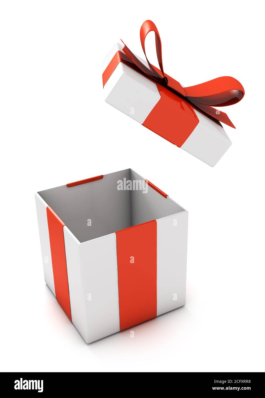 Open gift box isolated on white Stock Photo - Alamy