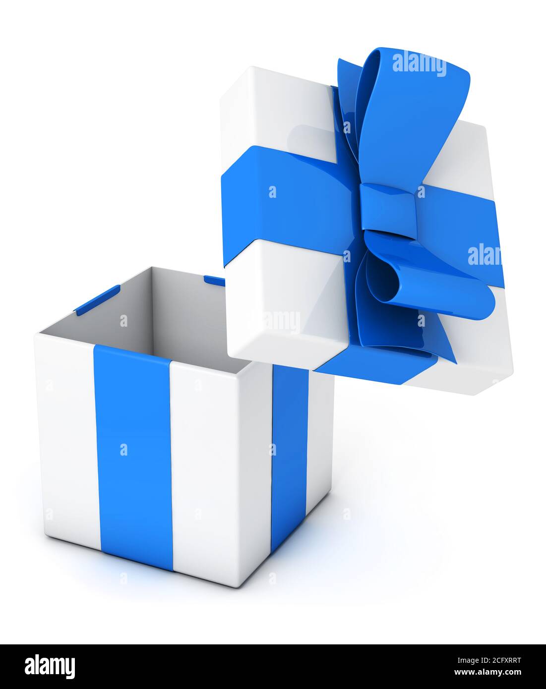 Open present box isolated on white Stock Photo - Alamy