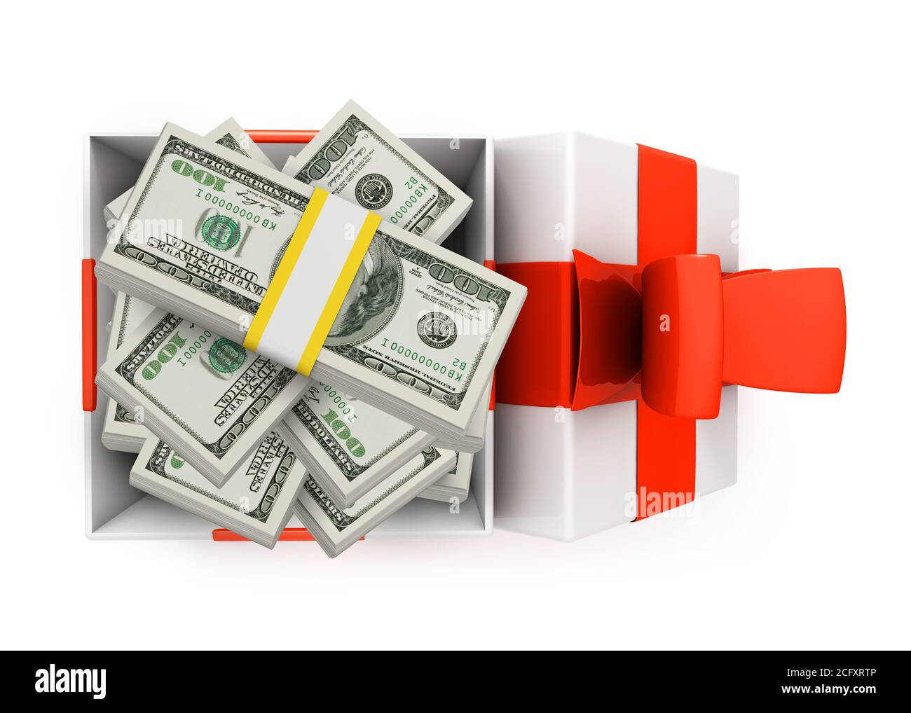 Gift box full dollar Cut Out Stock Images & Pictures - Alamy