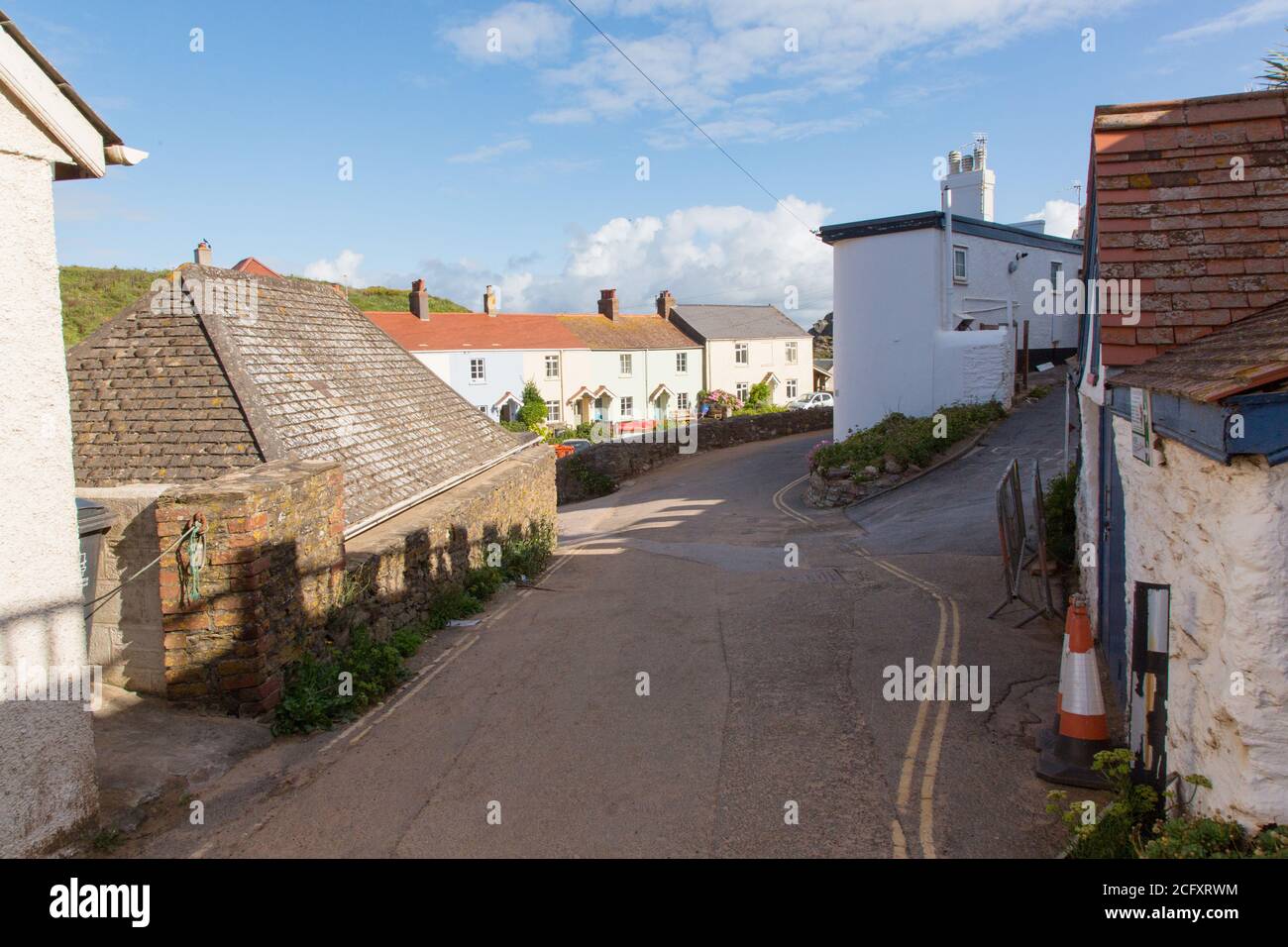 Pretty terrace cottages, Hope Cove, Kinsbridge, Devon, England, United ...