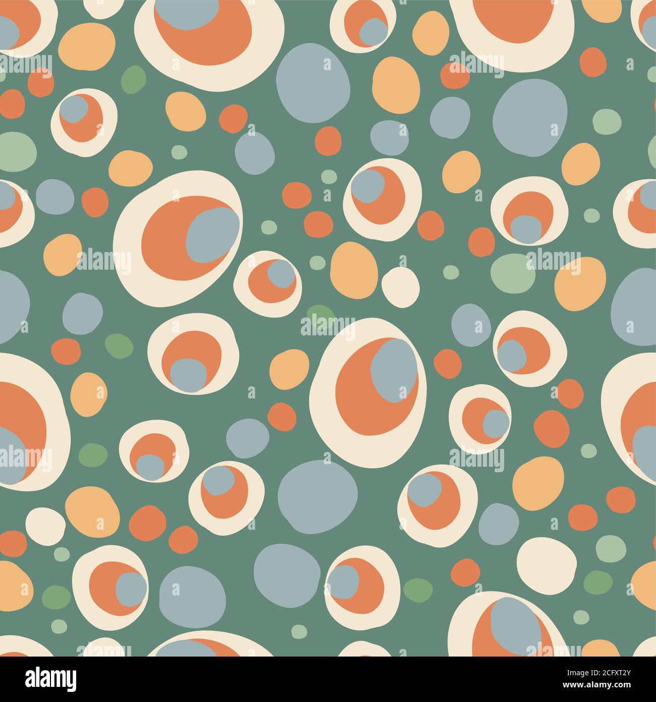 Abstract seamless repeating background of multicolored circles of ...