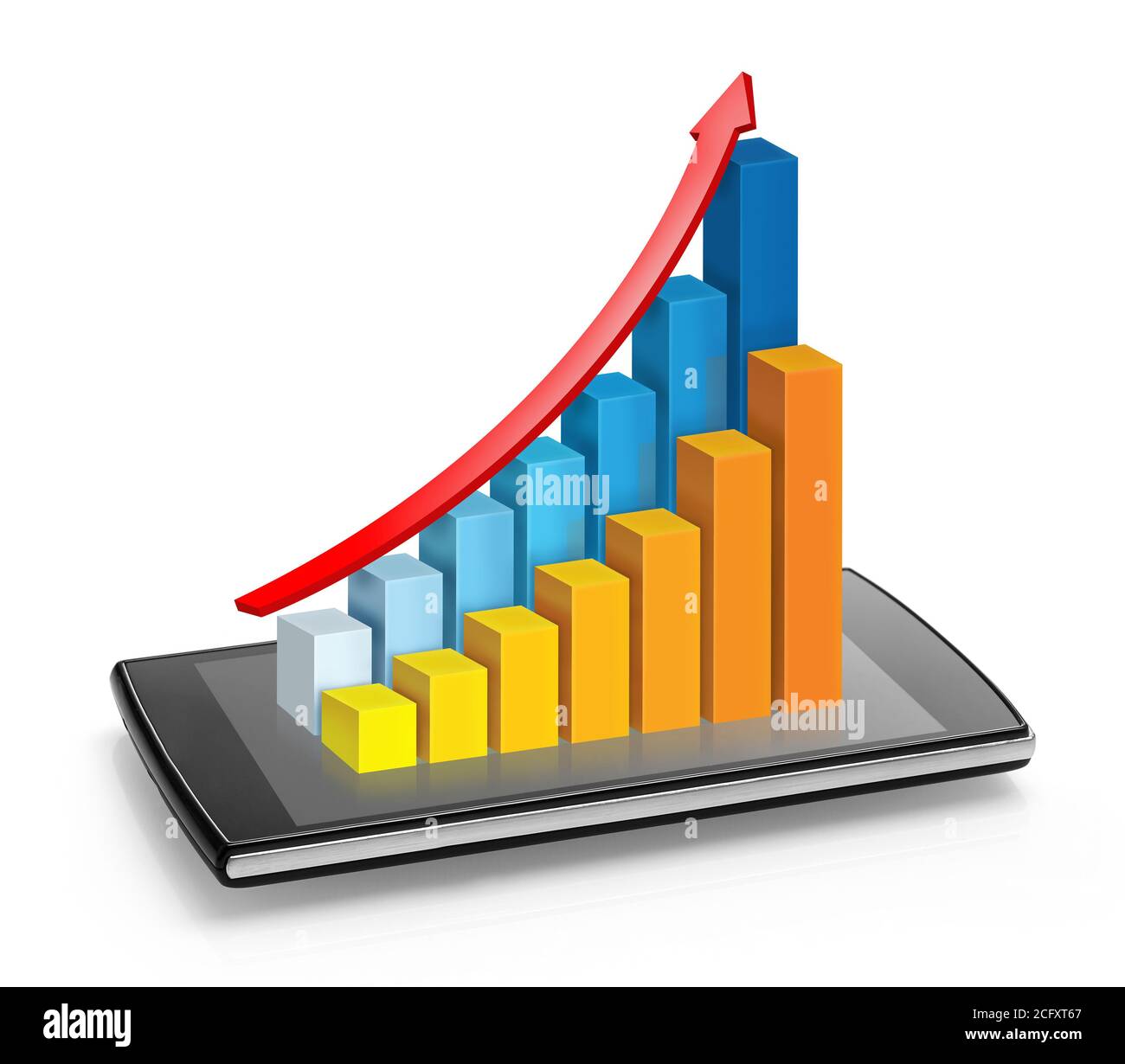 Chart projecting from mobile phone Stock Photo - Alamy