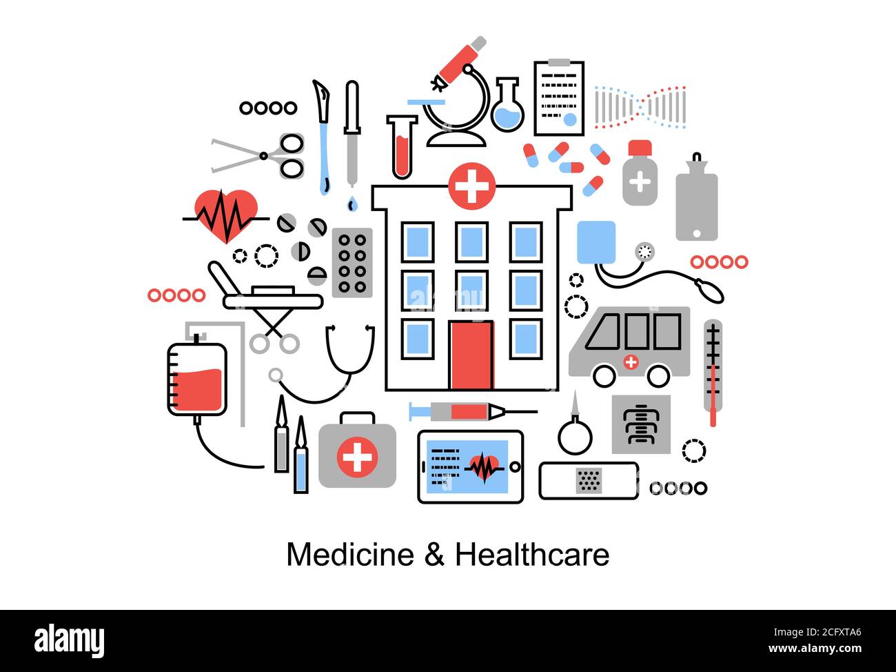 Hospital sign illustration Stock Vector Images - Alamy