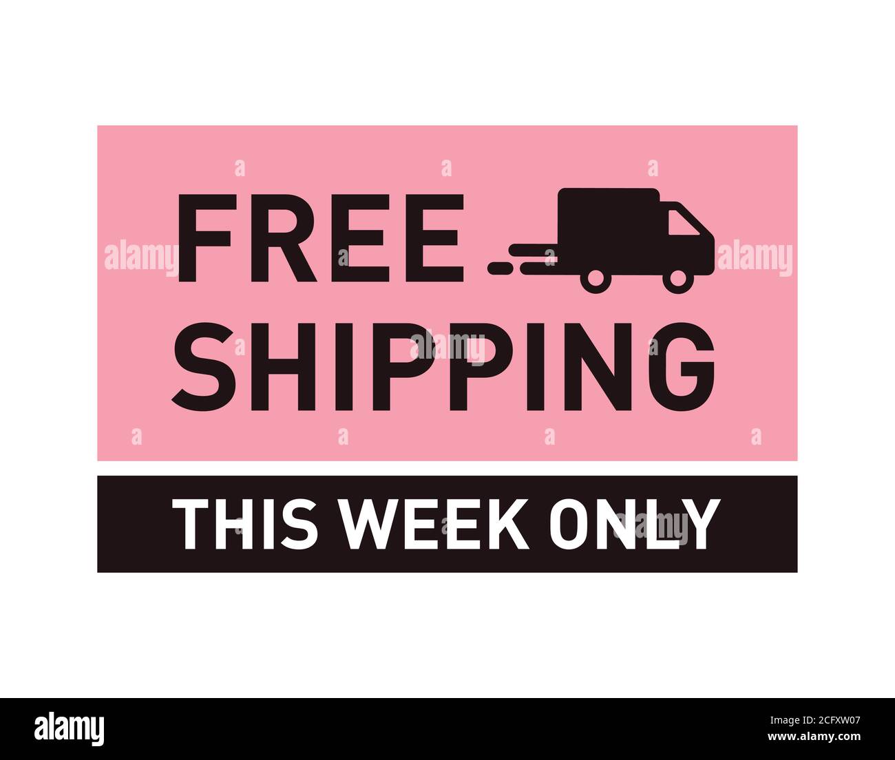 Free shipping. Badge with truck icon. Flat vector illustration Stock ...
