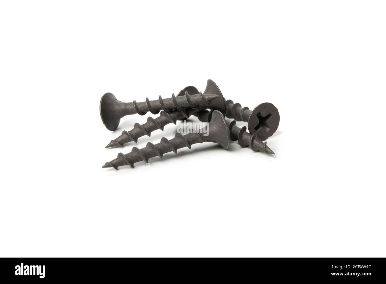 Bunch of metal screws isolated on white background Stock Photo - Alamy