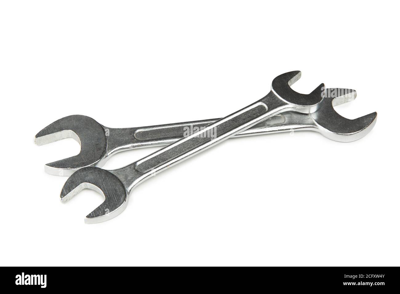 Two steel wrenches isolated on white background Stock Photo - Alamy