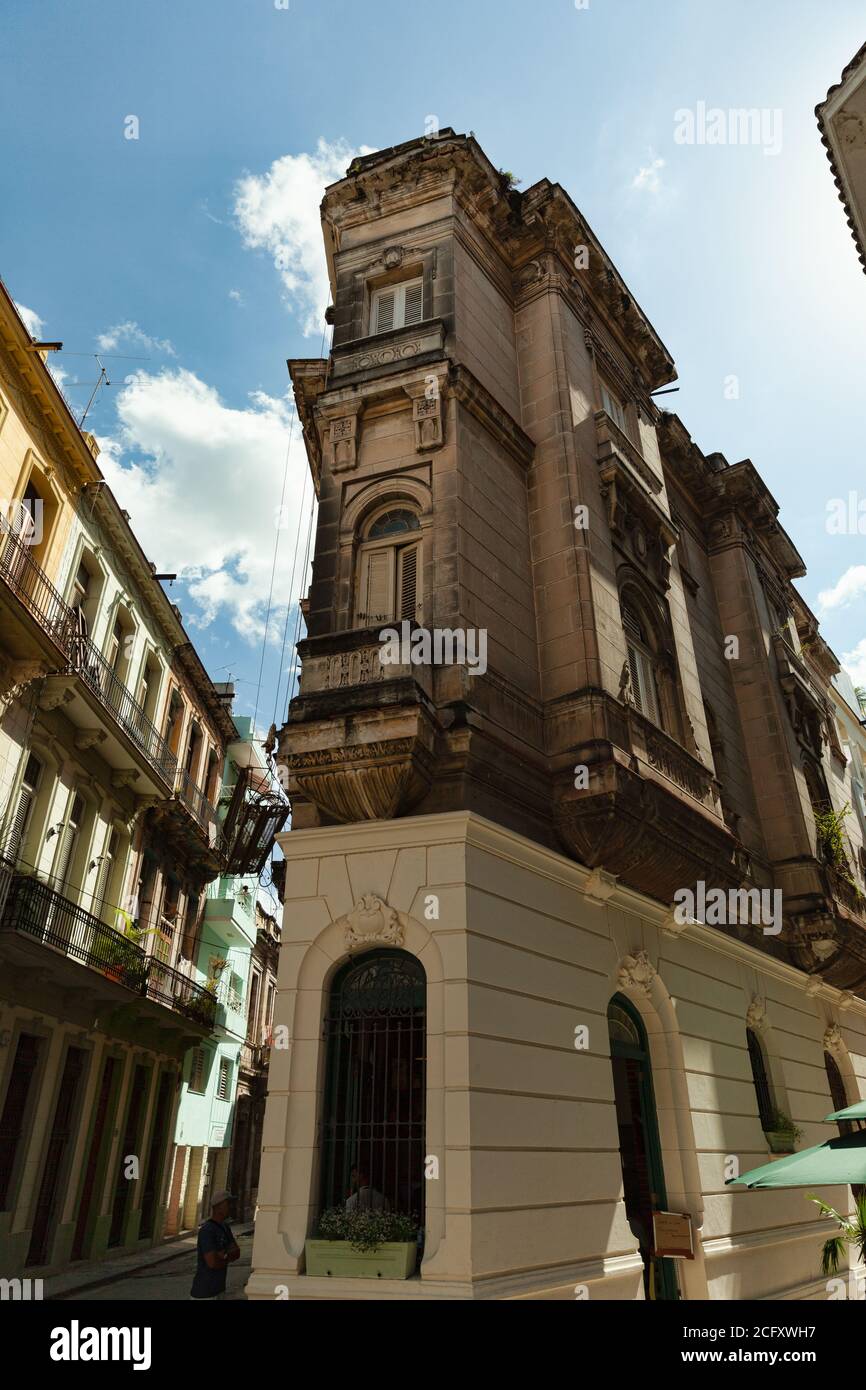Havana, Cuba - 8 February 2015: Example of colonial architecture at ...