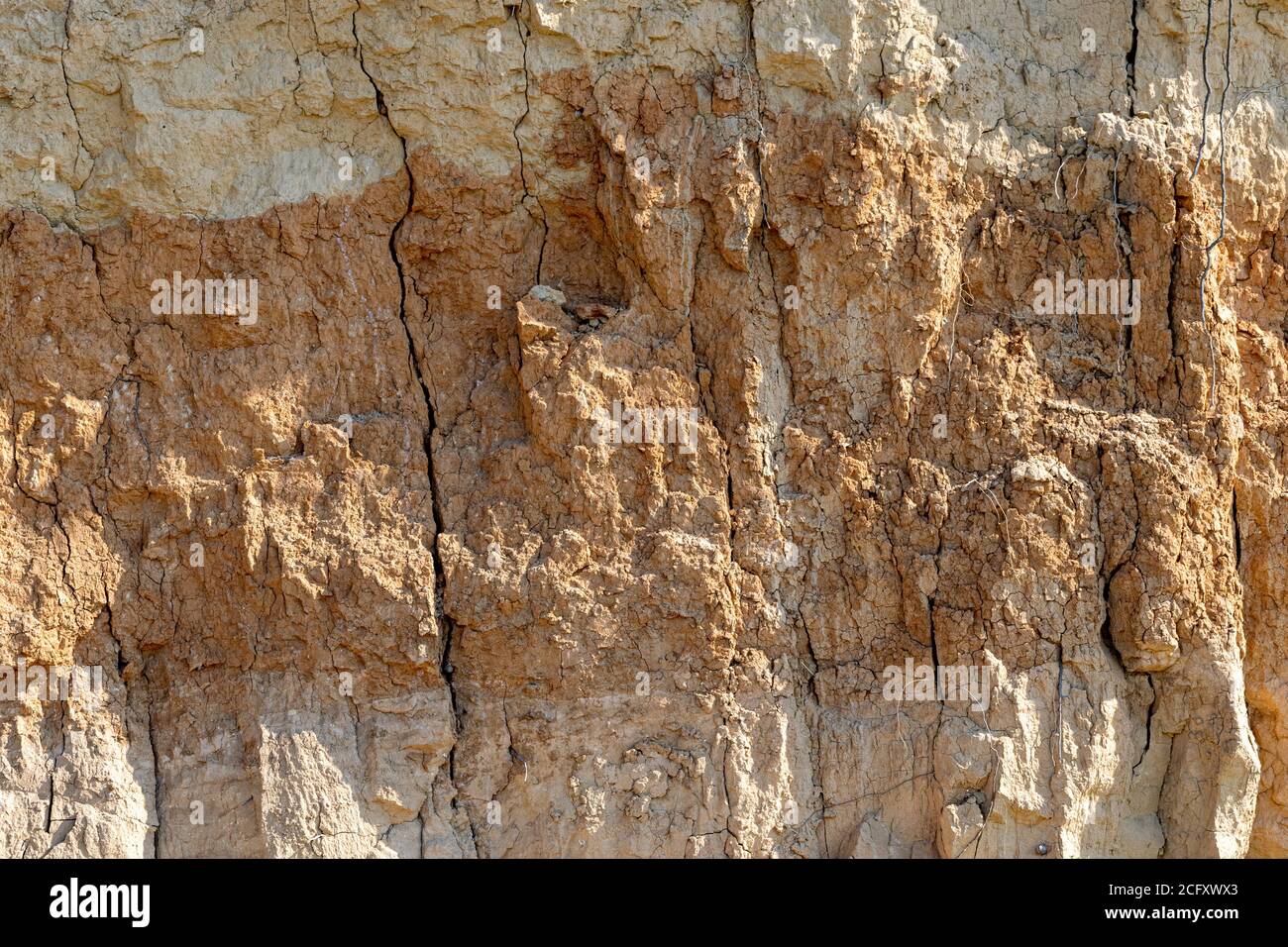Soil cut texture with sand and clay Stock Photo - Alamy