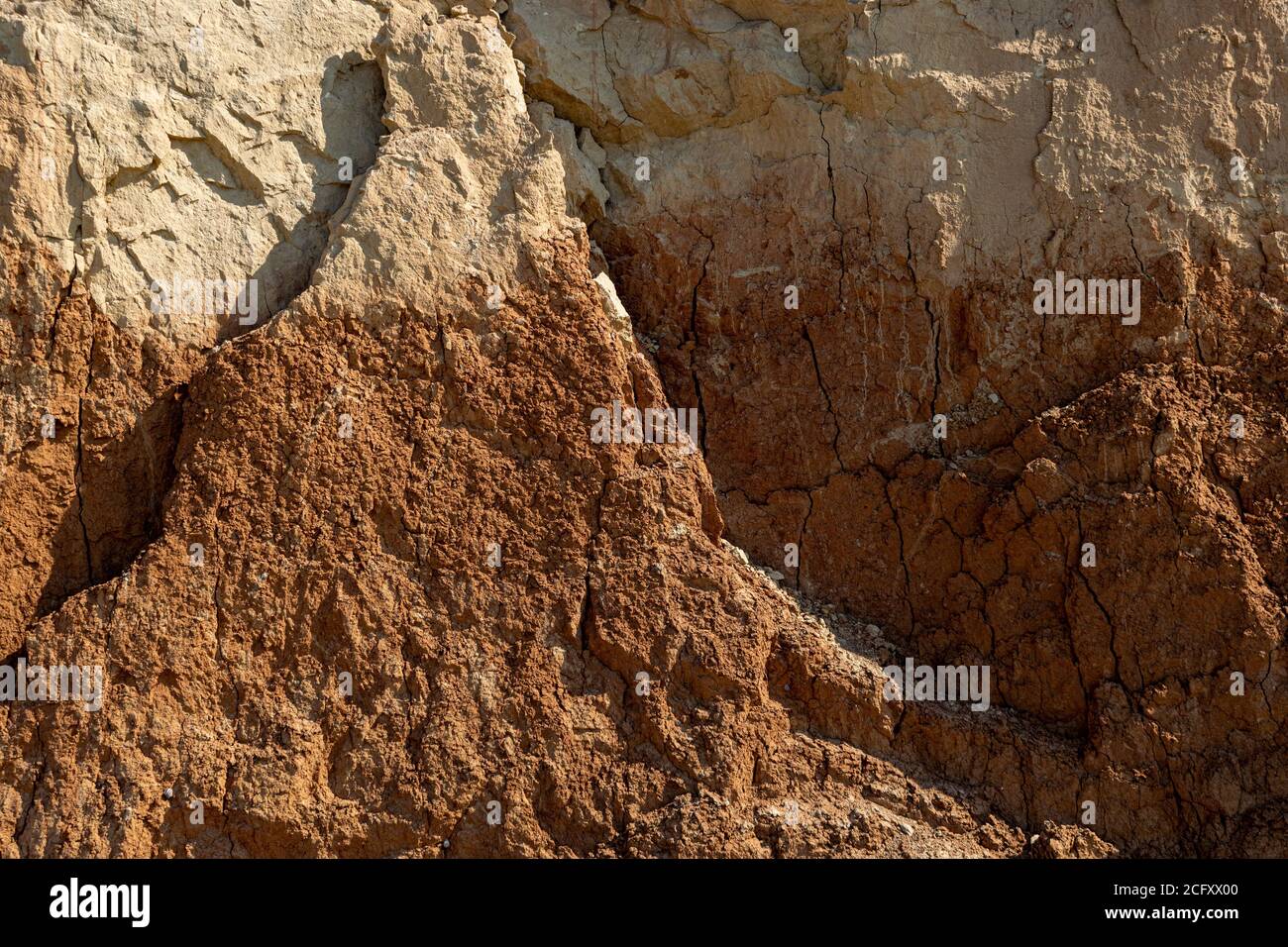 Soil cut texture with sand and clay Stock Photo - Alamy
