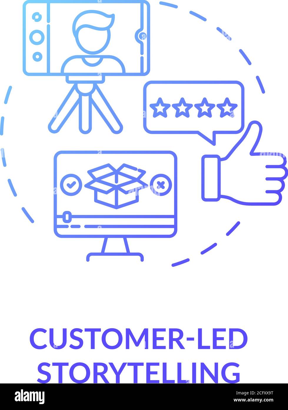 Customer-led storytelling concept icon Stock Vector Image & Art - Alamy