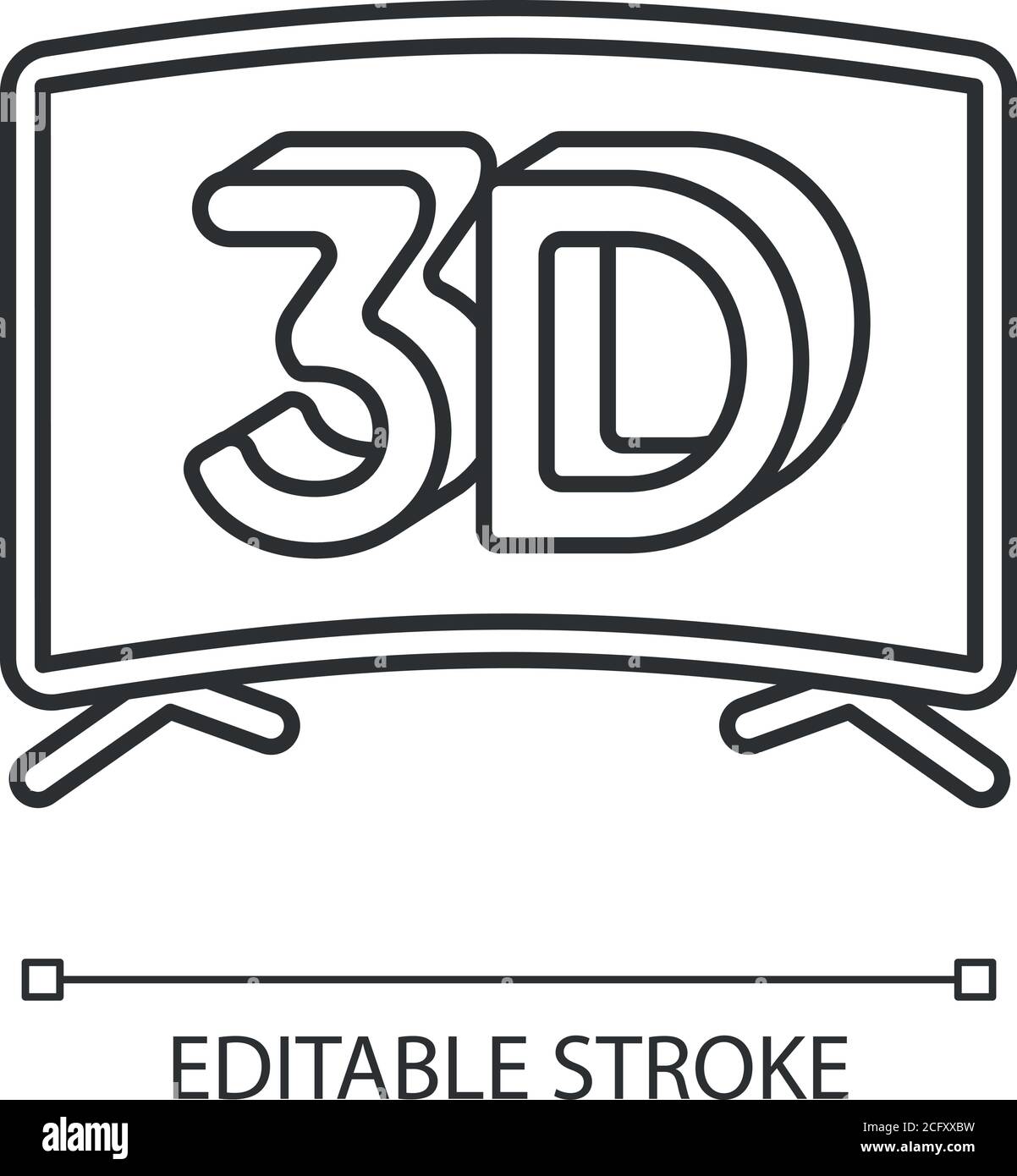 3D television linear icon Stock Vector Image & Art - Alamy