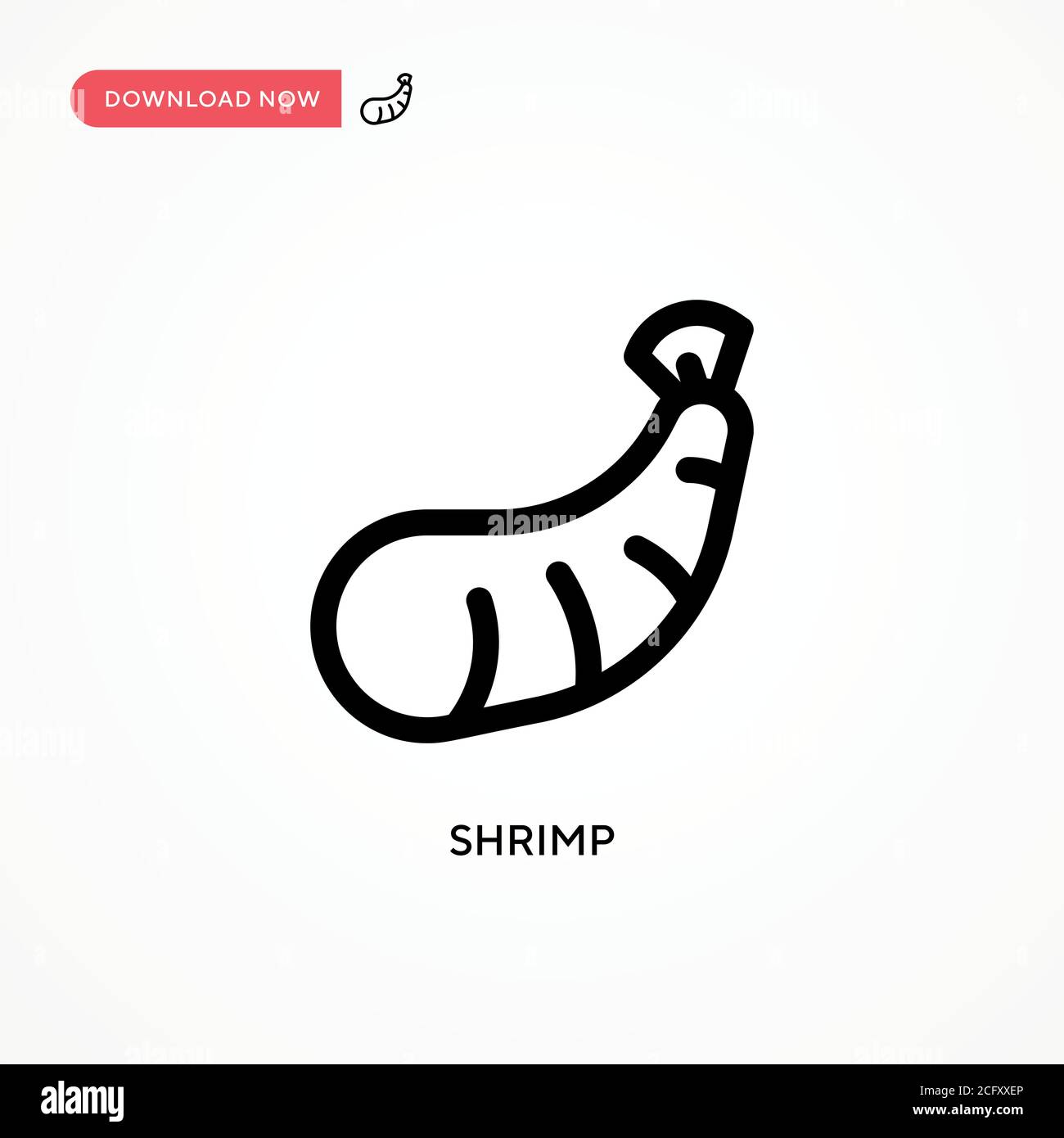 Shrimp Simple vector icon. Modern, simple flat vector illustration for ...