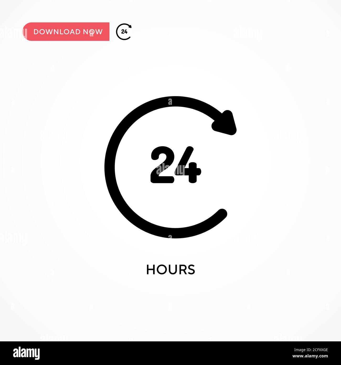 Hours Simple vector icon. Modern, simple flat vector illustration for ...