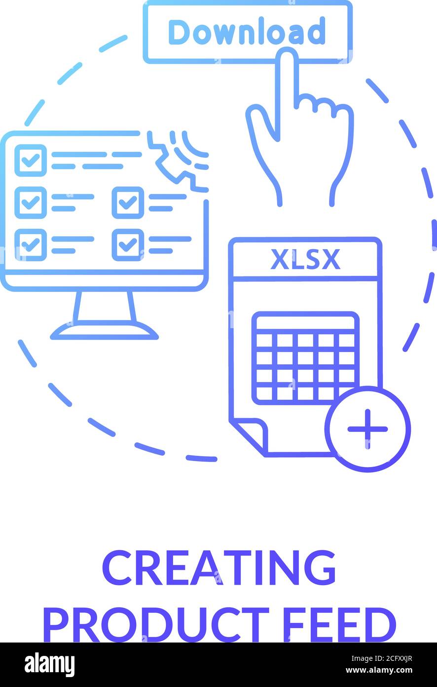 Creating product feed concept icon Stock Vector Image & Art - Alamy