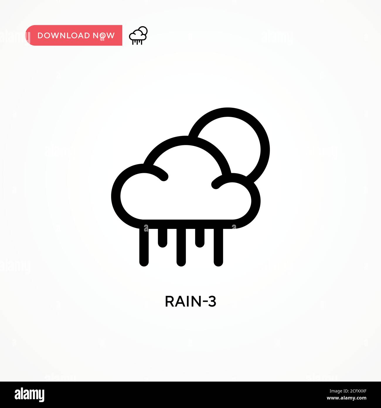 Rain-3 Simple vector icon. Modern, simple flat vector illustration for ...