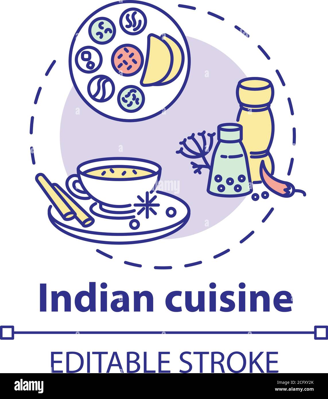 Indian cuisine concept icon Stock Vector Image & Art - Alamy