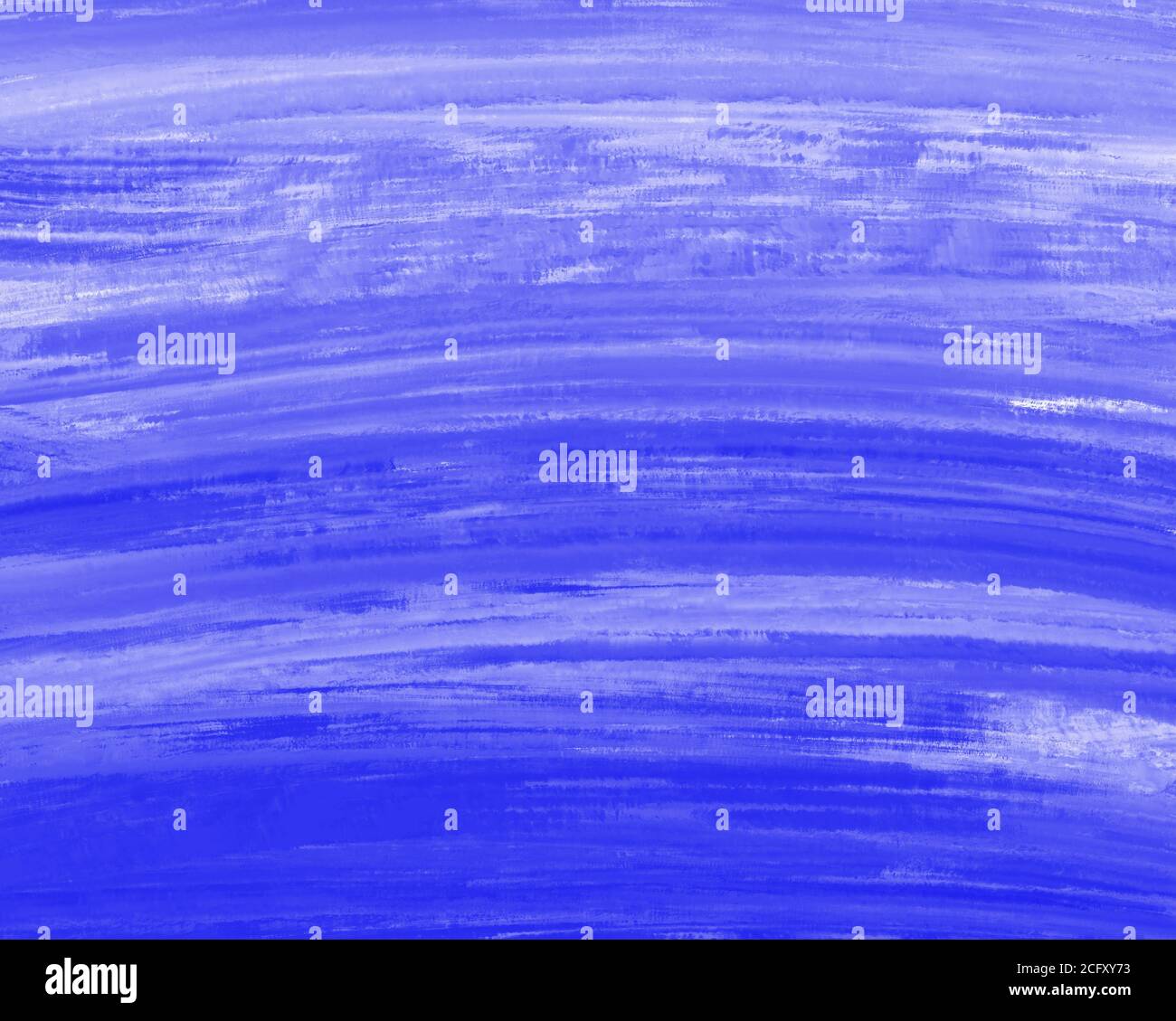 Bright blue watercolor stripes with dry brush. Horizontal lineart brush ...