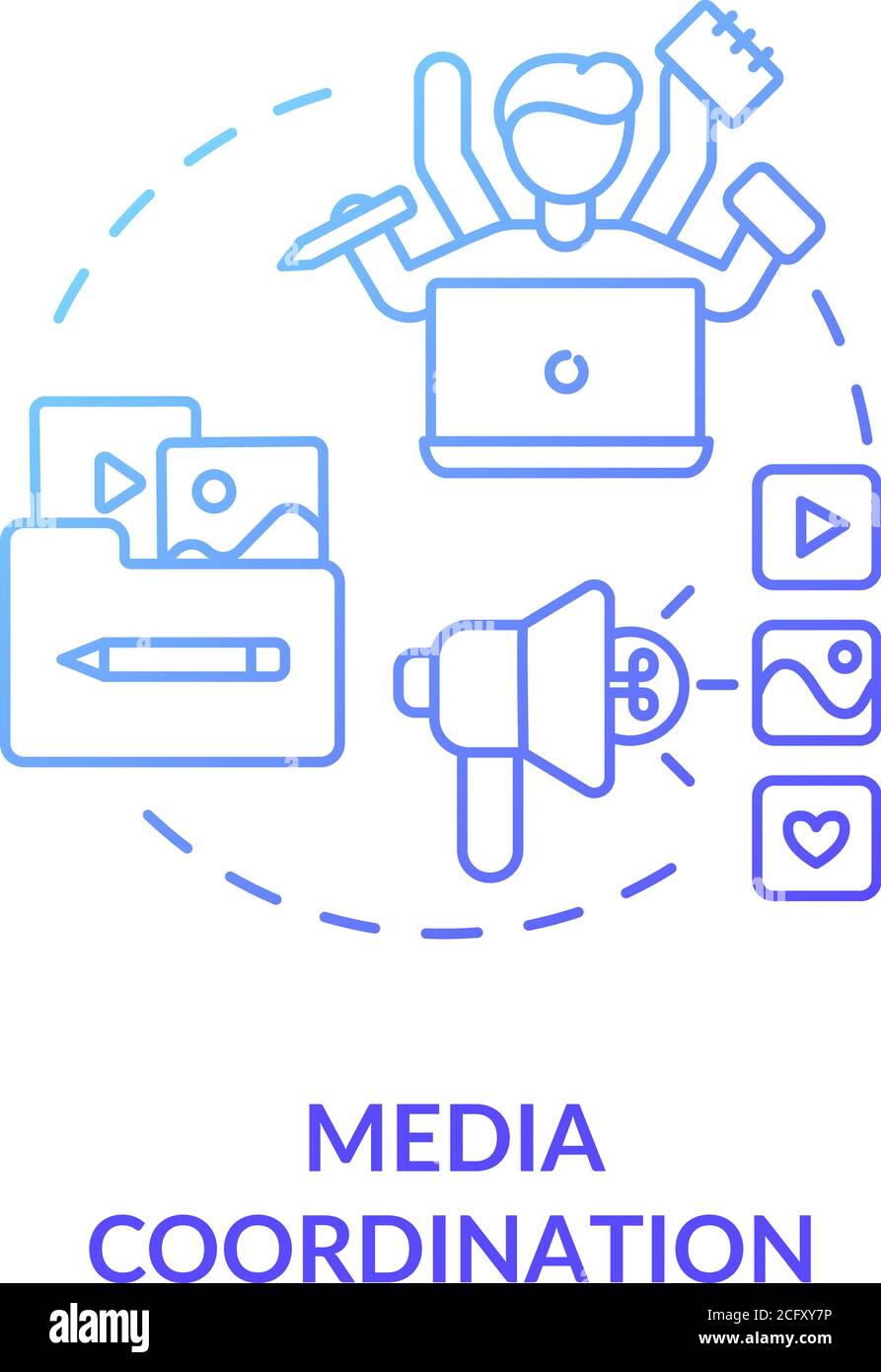 Media coordination concept icon Stock Vector Image & Art - Alamy