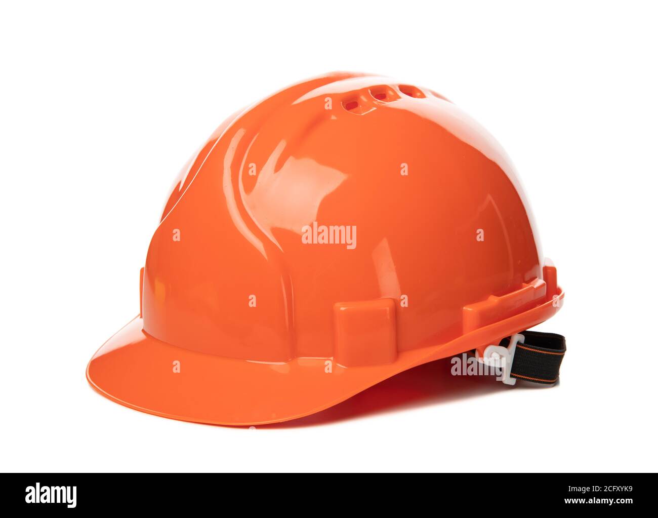 Orange safety helmet isolated on white background Stock Photo - Alamy