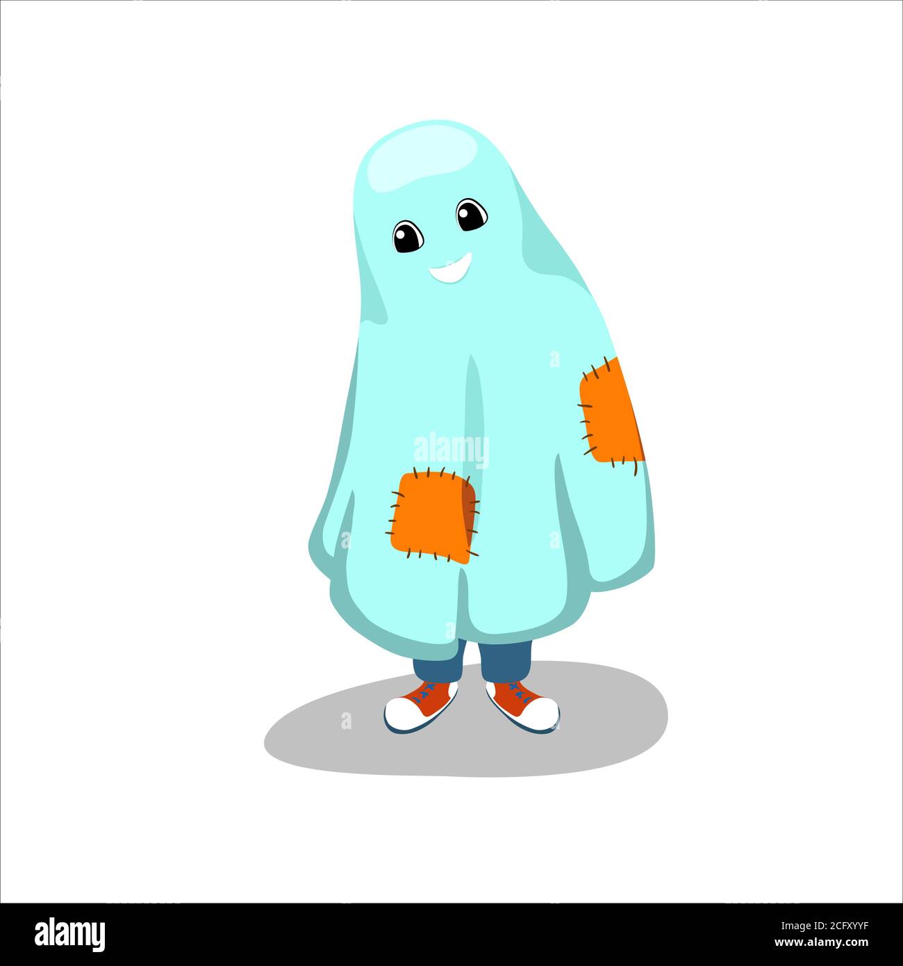 Cute kid in Halloween costume, vector character isolated on white ...
