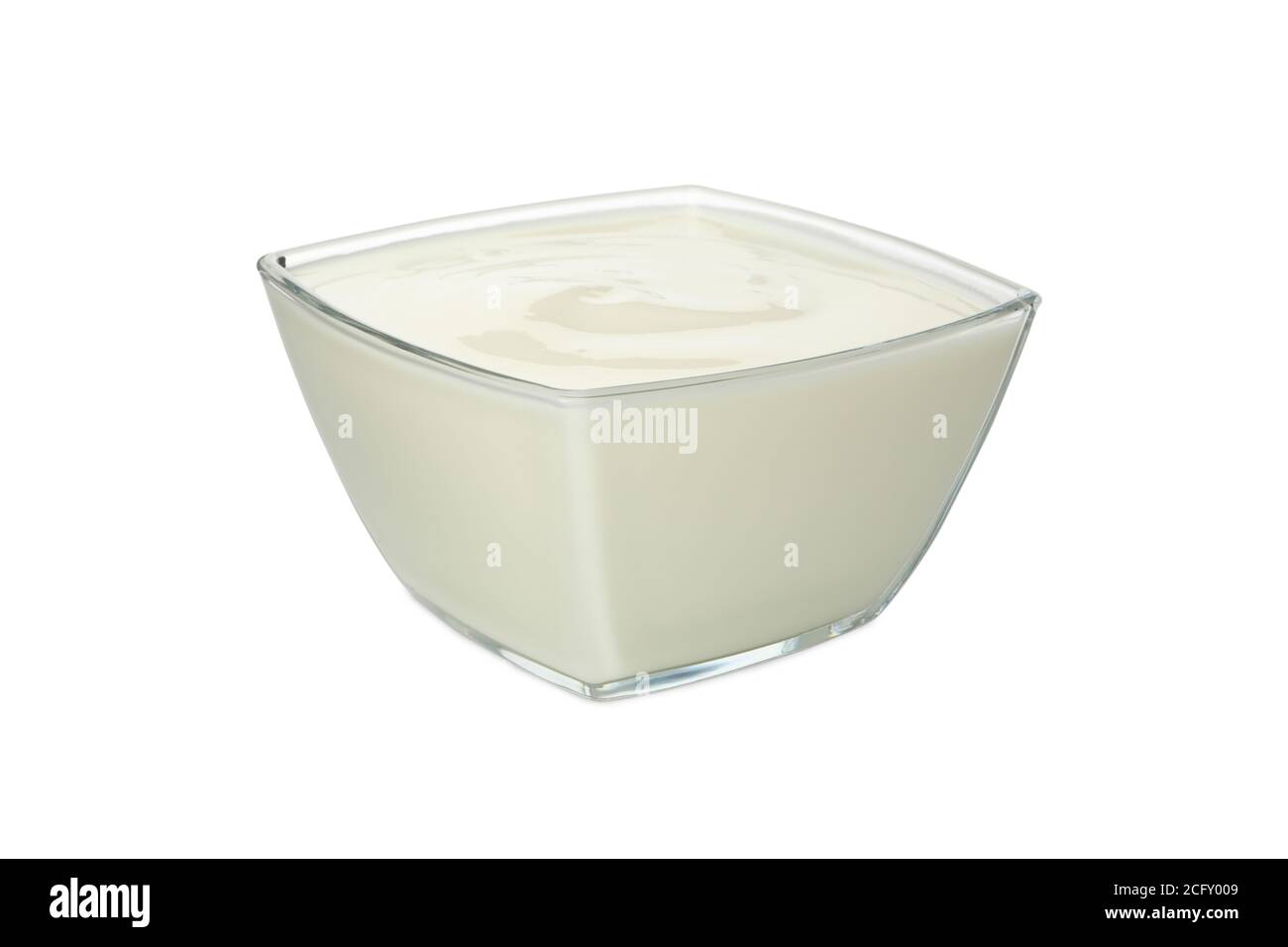 Bowl of sour cream yogurt isolated on white background Stock Photo - Alamy