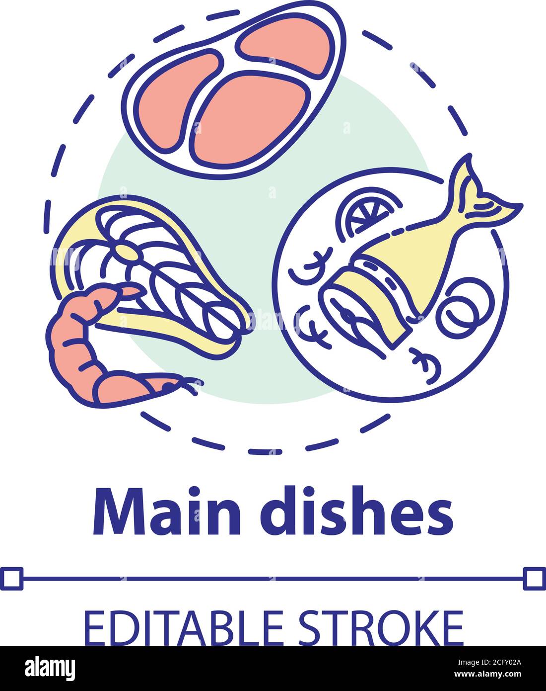 Main dishes concept icon Stock Vector Image & Art - Alamy