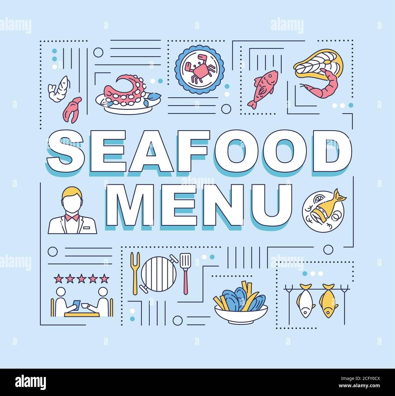 Seafood menu word concepts banner Stock Vector Image & Art - Alamy