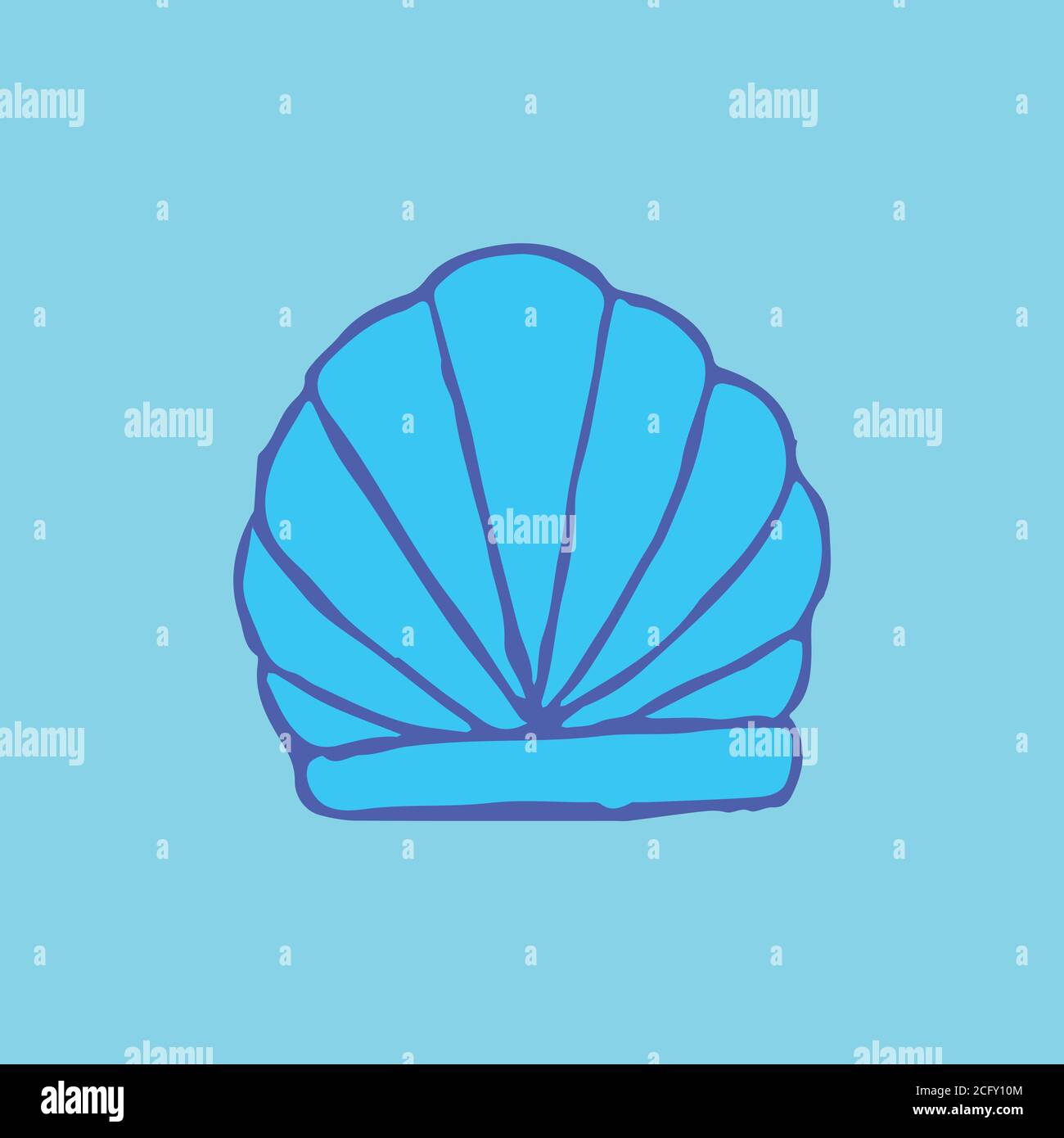Seashell on shore Stock Vector Images - Alamy