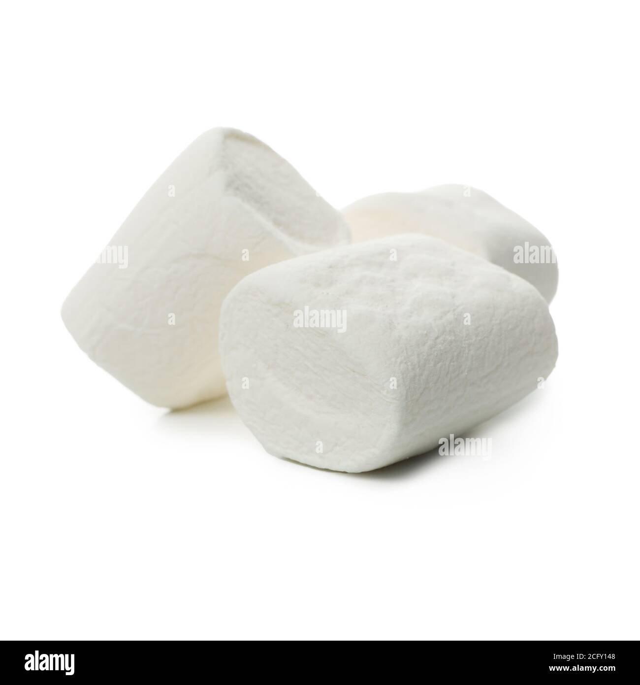 Three marshmallows isolated on white background, close up Stock Photo ...