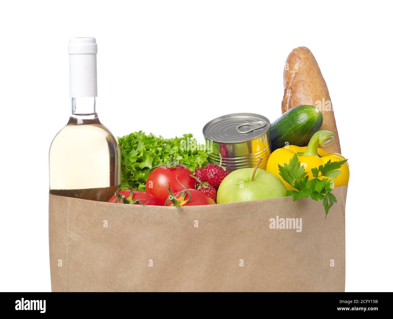 Bag full of groceries Stock Photo - Alamy