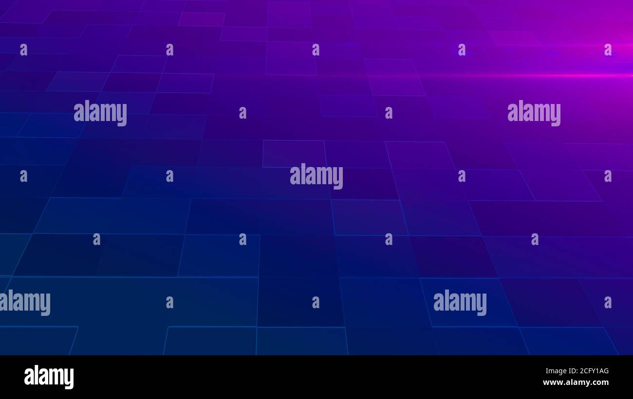 Abstract modern tile floor background in violet and blue color. Outline ...