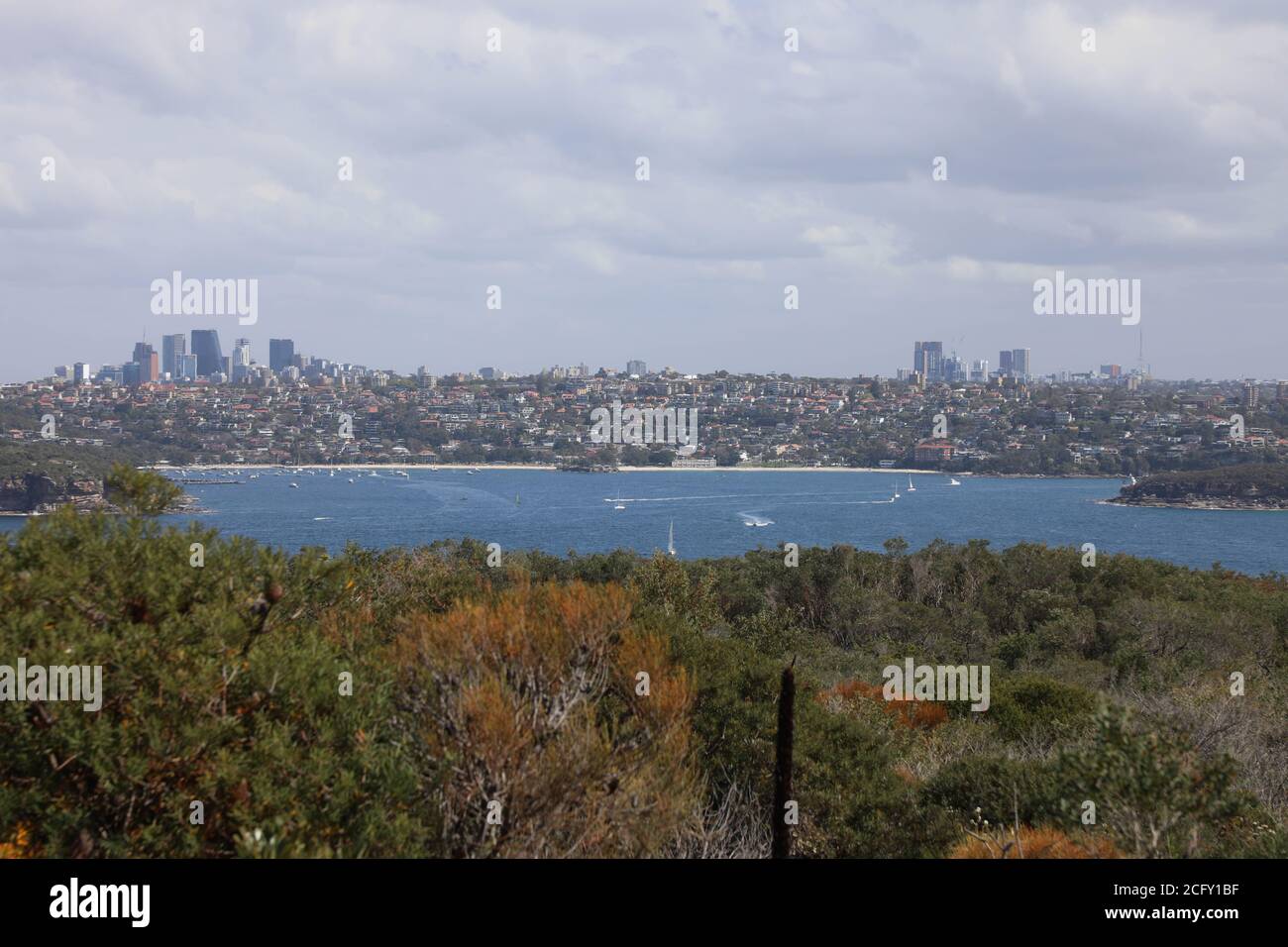 View towards Balmoral Beach, Mosman from North Head Sanctuary, Manly ...