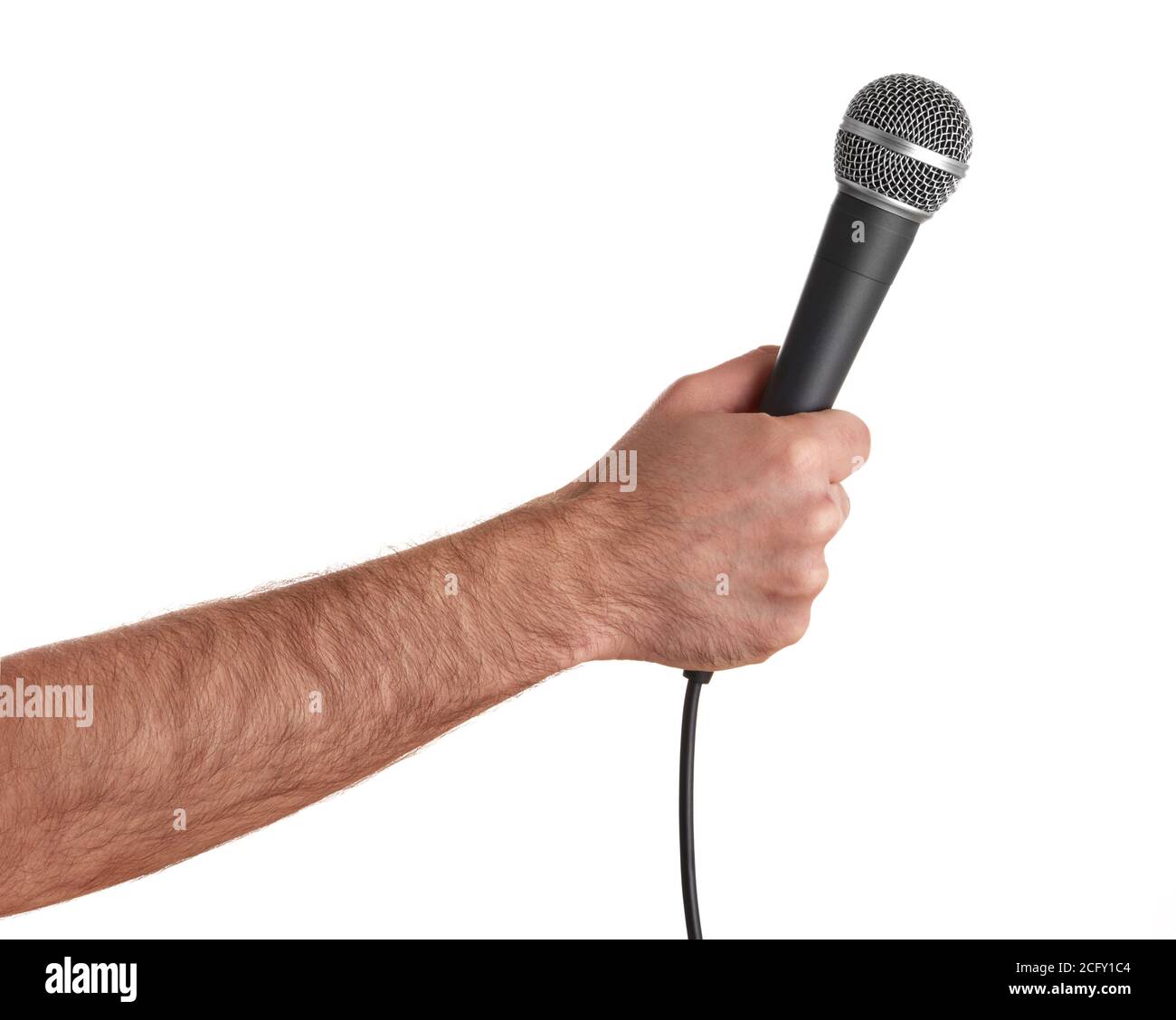 Hand human microphone communication Cut Out Stock Images & Pictures - Alamy